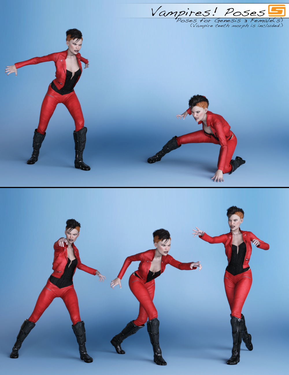 Vampires! - Poses for Genesis 3 Female(s) and Arabella 7 | Daz 3D