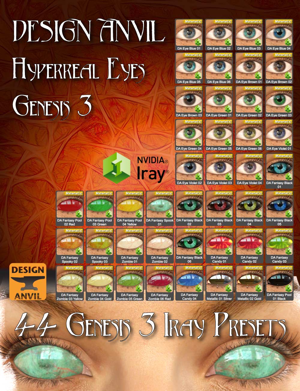 DA Hyperreal Eyes for Genesis 3 Female(s) | Daz 3D