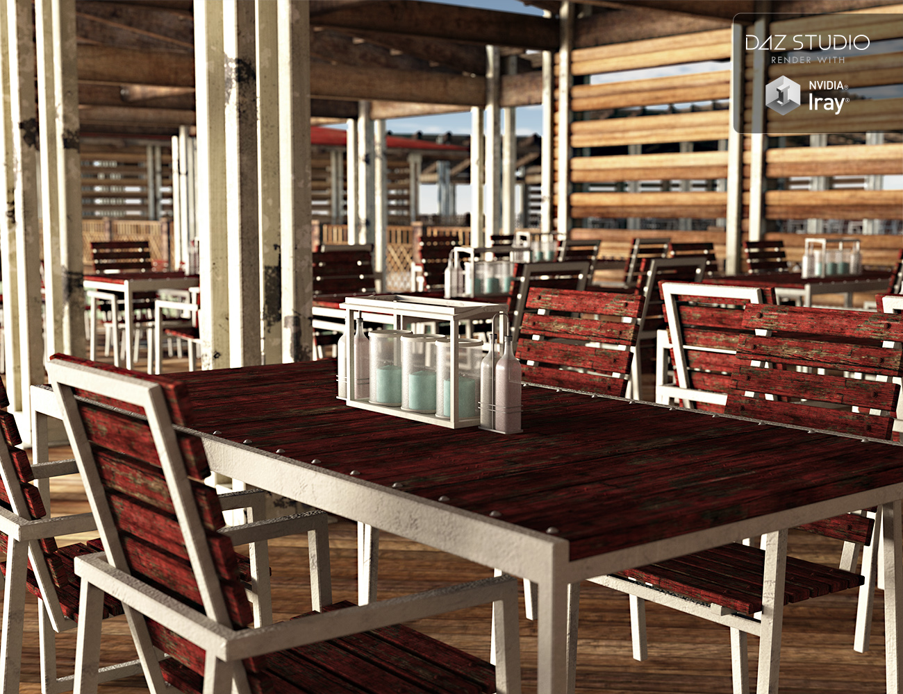 Rustic Gazebo Cafe | Daz 3D