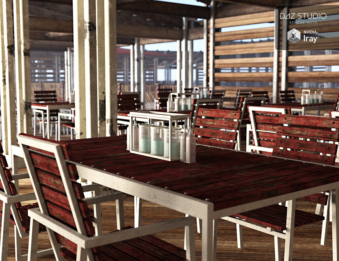 Rustic Gazebo Cafe | Daz 3D