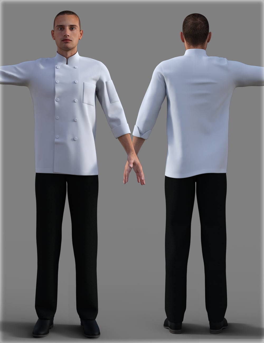 Chef Uniforms for Genesis 2 Male(s) | Daz 3D