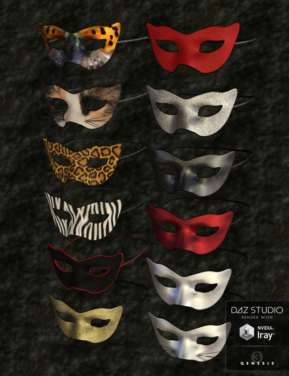 Amazing Masks - Iray Genesis 3 Female(s) | Daz 3D