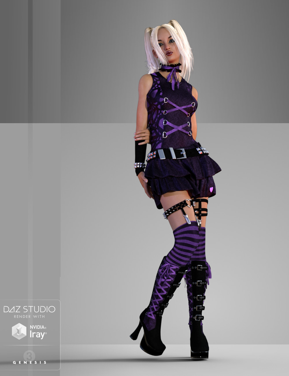 Studded Goth for Genesis 3 Female(s) | Daz 3D
