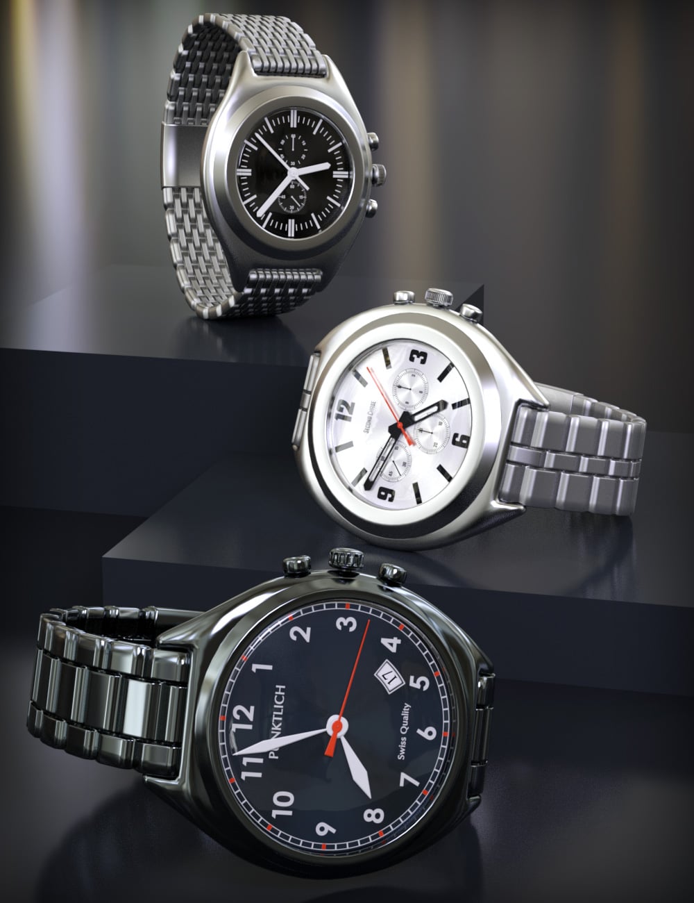 Round Wristwatch for Genesis 2 Male(s) and Genesis 3 Male(s) | Daz 3D