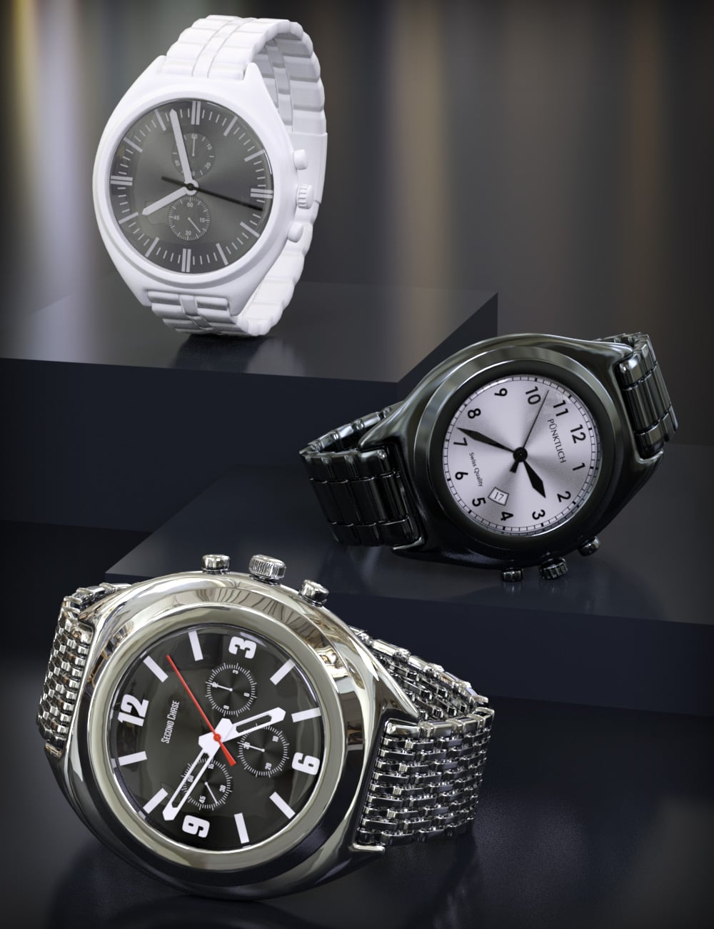 Round Wristwatch for Genesis 2 Male(s) and Genesis 3 Male(s) | Daz 3D