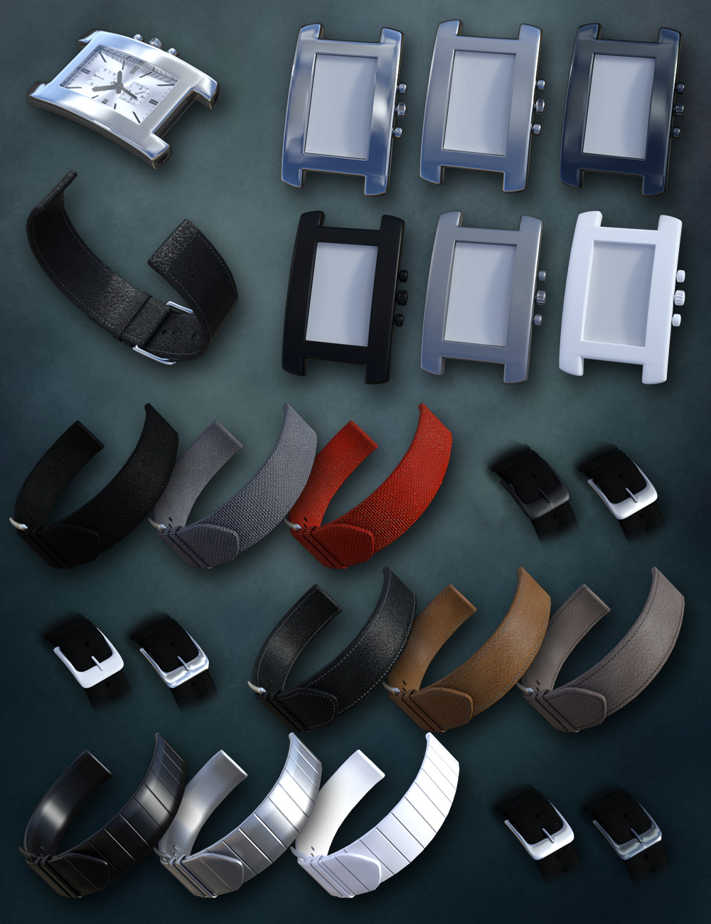 Square Wristwatch for Genesis 2 Male(s) and Genesis 3 Male(s) | Daz 3D
