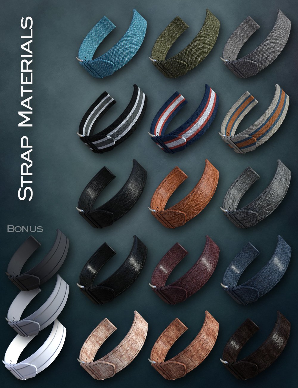 Varied Square Watches for Square Wristwatch | Daz 3D