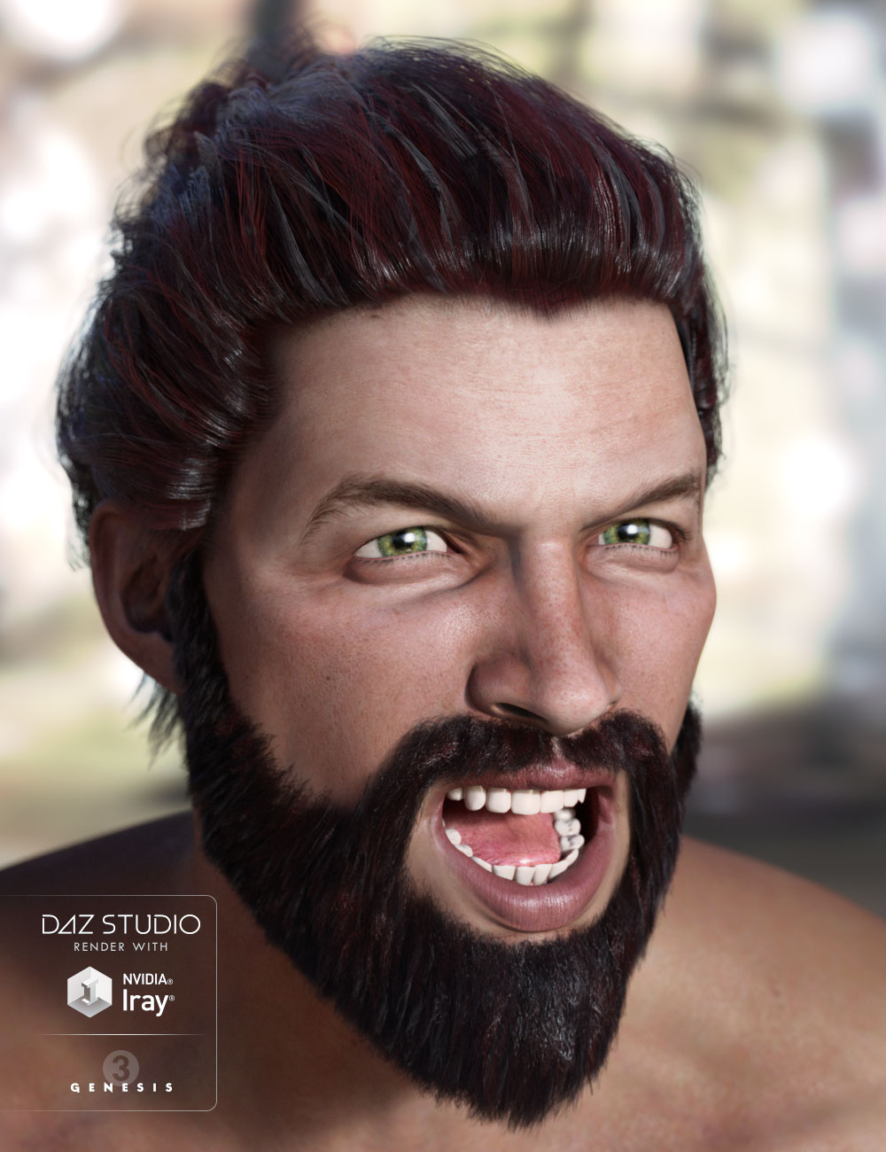 Leandros Hair and Beard | Daz 3D