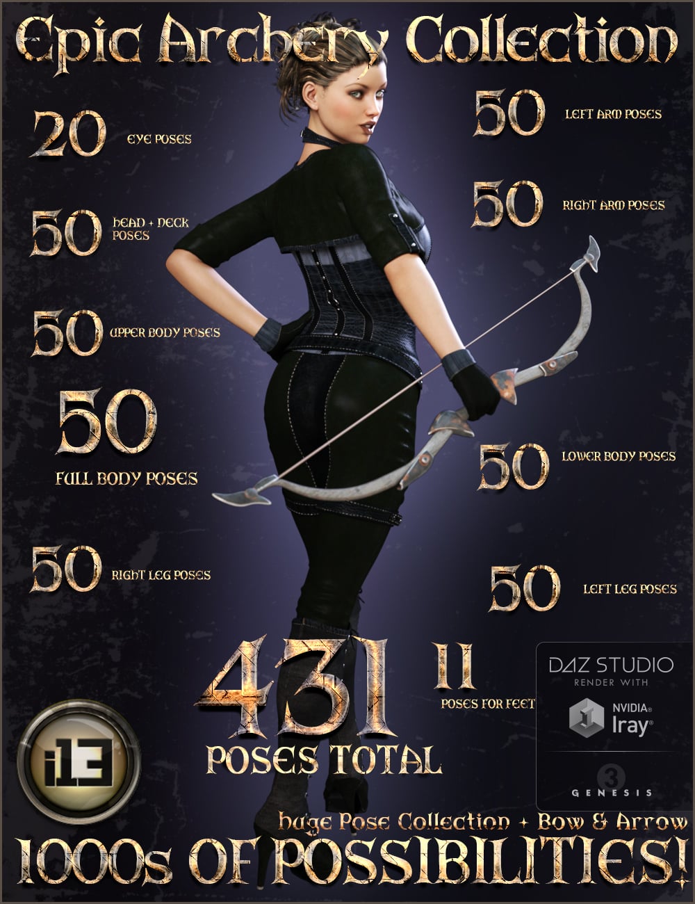 i13 Epic Archery Collection | Daz 3D