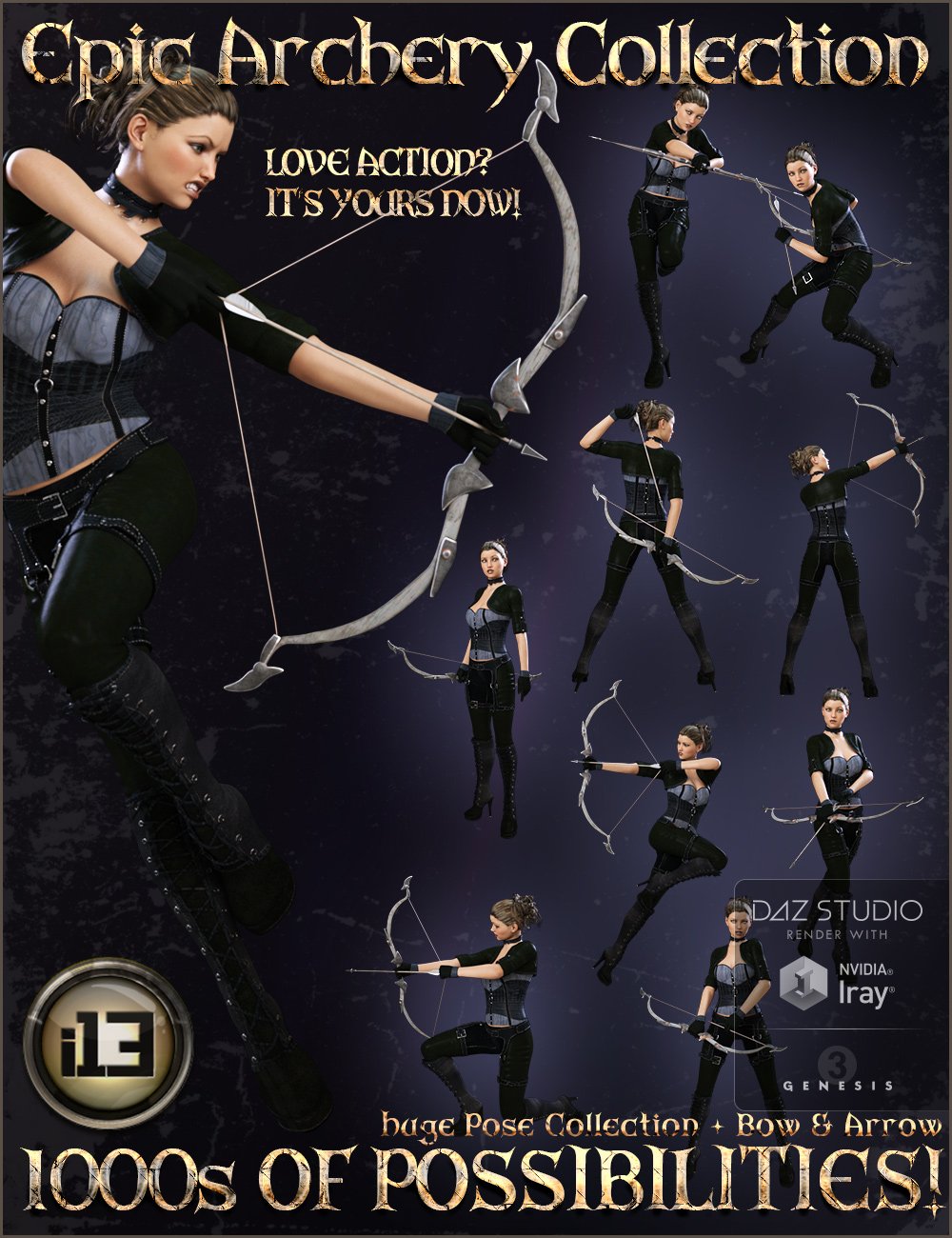 i13 Epic Archery Collection | Daz 3D