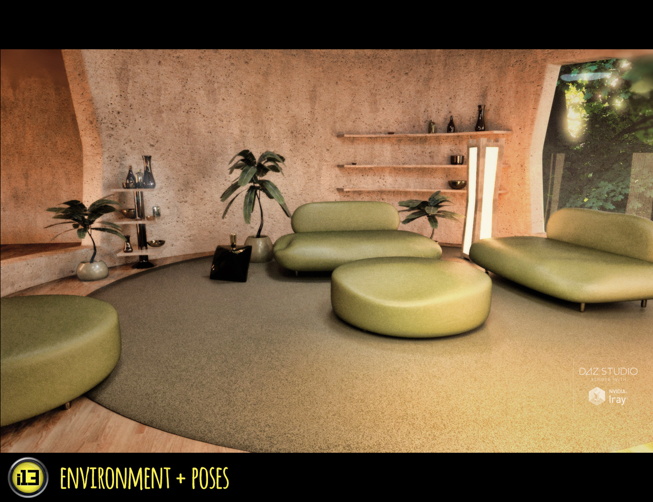 i13 Spa and Lounge Environment with Poses | Daz 3D