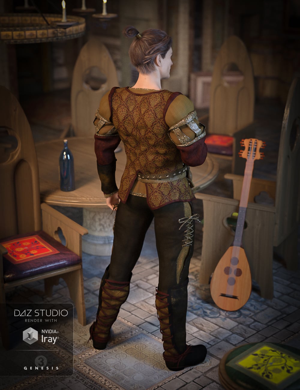 The Bard Outfit for Genesis 3 Male(s) | Daz 3D