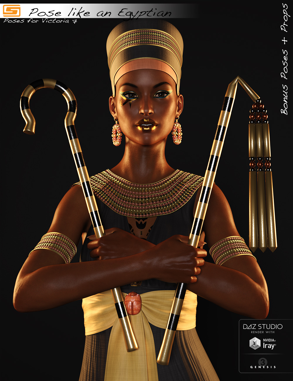 Egyptian MEGA Bundle – Characters, Outfits, Hair, Poses and Lights | Daz 3D
