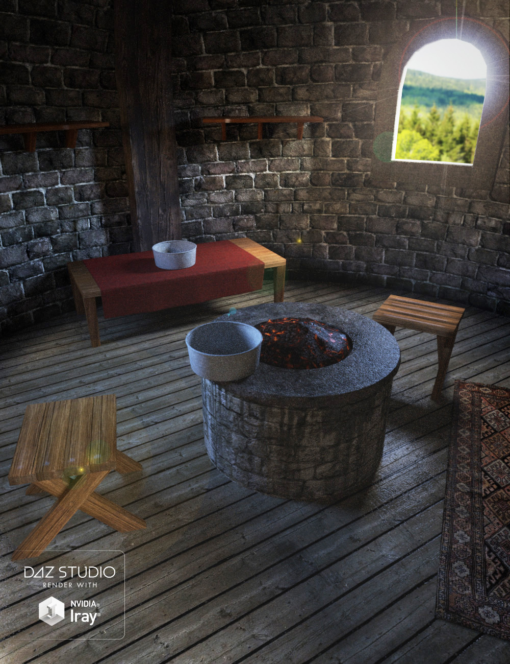 Fantasy Tower Room Interior | Daz 3D