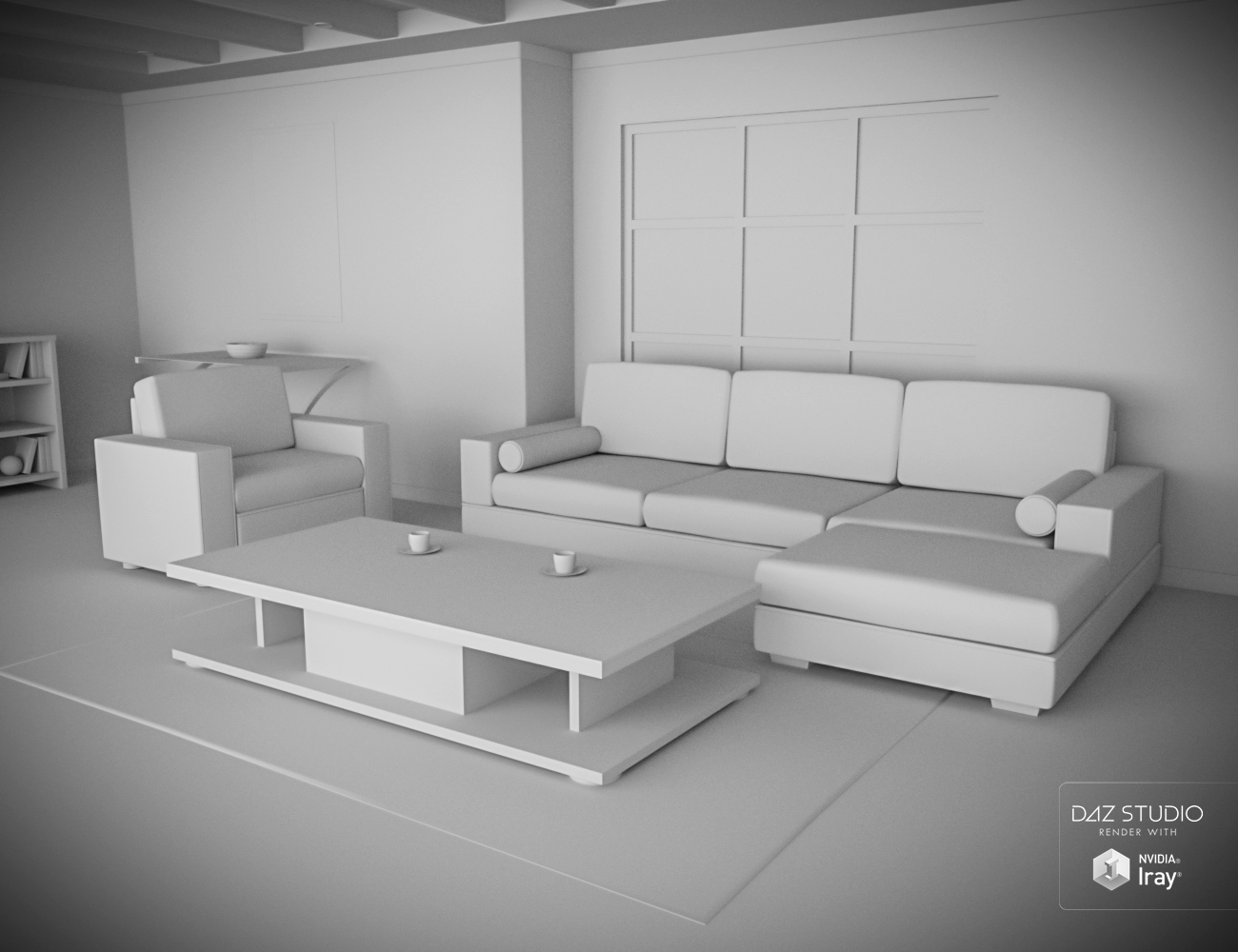 Interior Living Room Set | Daz 3D