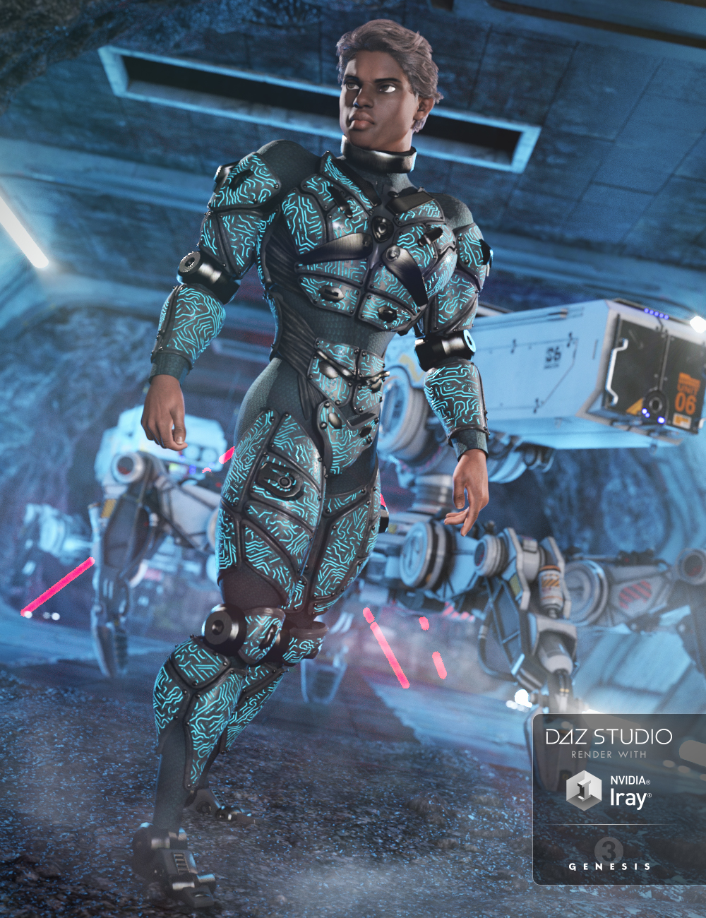 Cyber Soldier Warfare Textures | Daz 3D