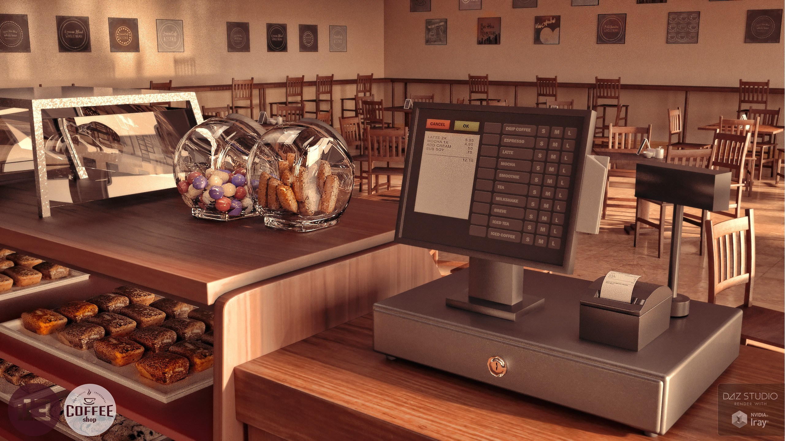 i13 Coffee Shop Environment with Poses | Daz 3D