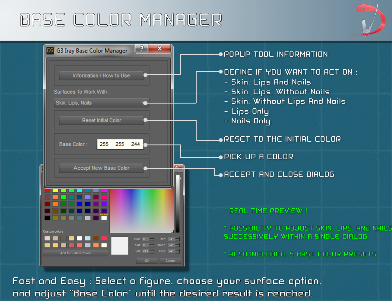 Iray Smart Converter and Advanced Skin Managers for Genesis 3 | Daz 3D