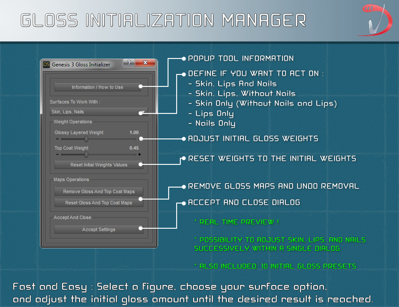 Iray Smart Converter and Advanced Skin Managers for Genesis 3 | Daz 3D