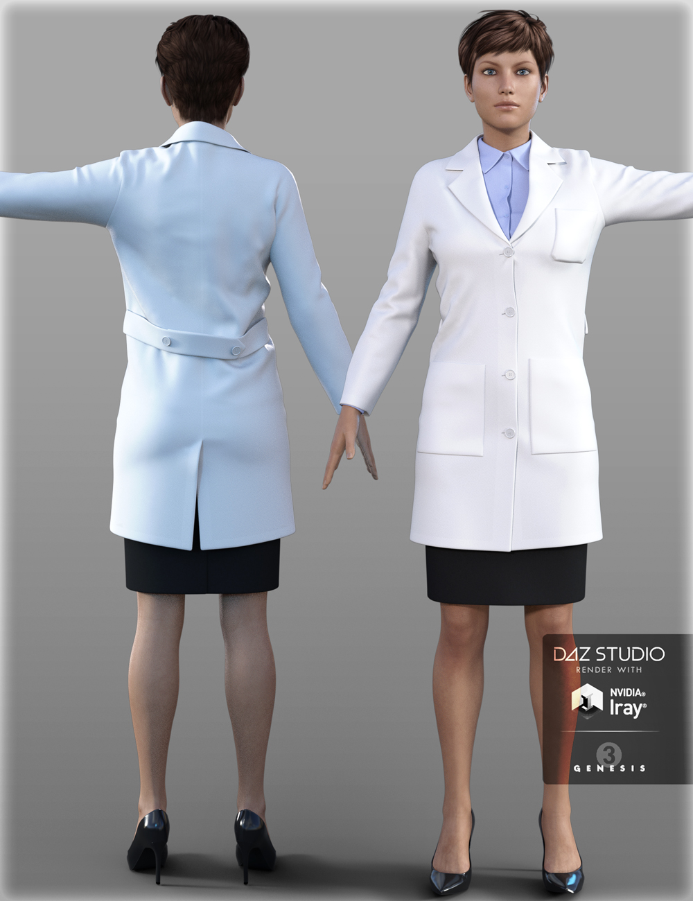 Doctor Coat Outfit for Genesis 3 Female(s) | Daz 3D