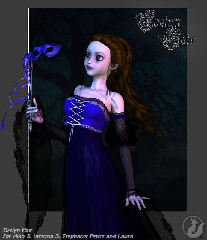 Evelyn Hair for A3, V3, SP, and L3 | Daz 3D