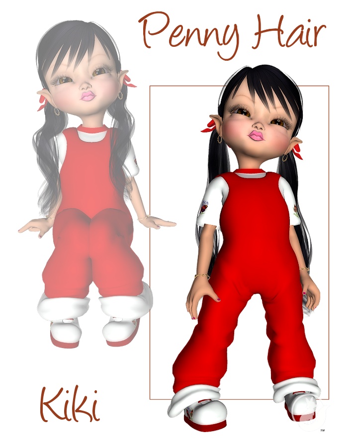 Penny Hair for Kiki | Daz 3D