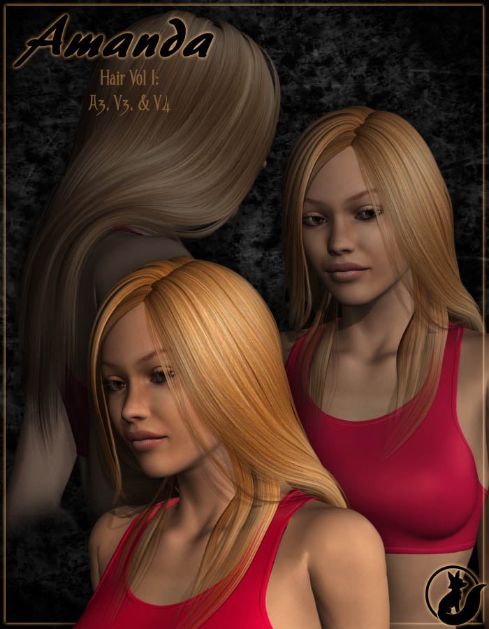 Amanda Hair Vol I - A3, V3, V4 | Daz 3D