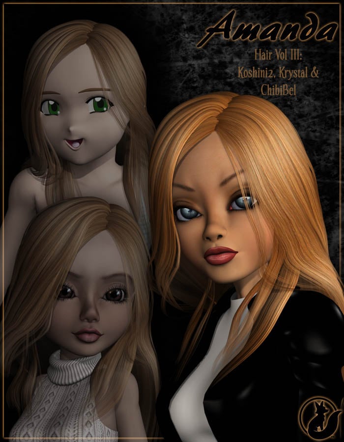 Amanda Hair Bundle - All + 3 Bonus | Daz 3D