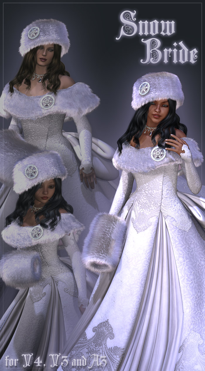 Snow Bride Bundle (A3, V3, and V4) | Daz 3D