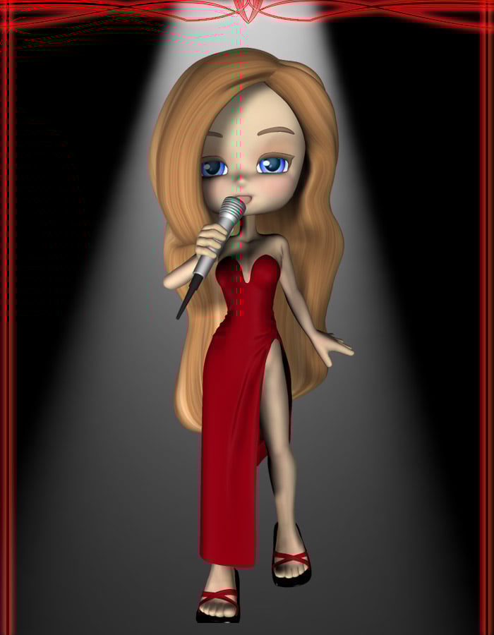 Lounge Singer Poses and Props - For Cookie | Daz 3D