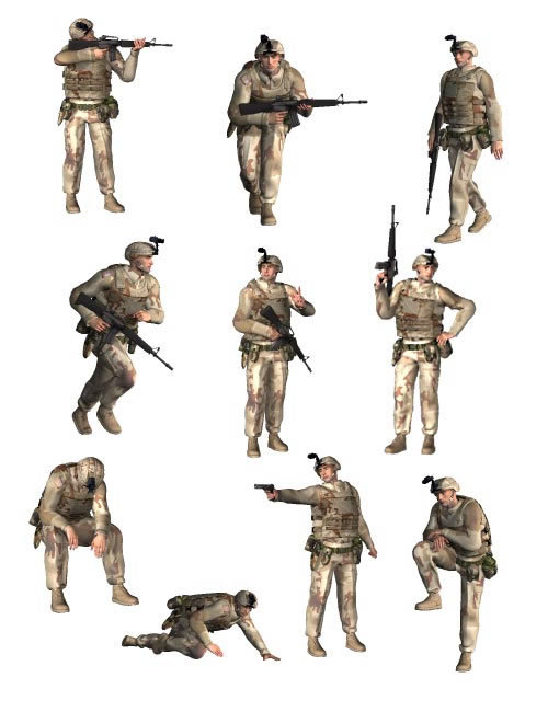 Desert Soldier Poses | Daz 3D
