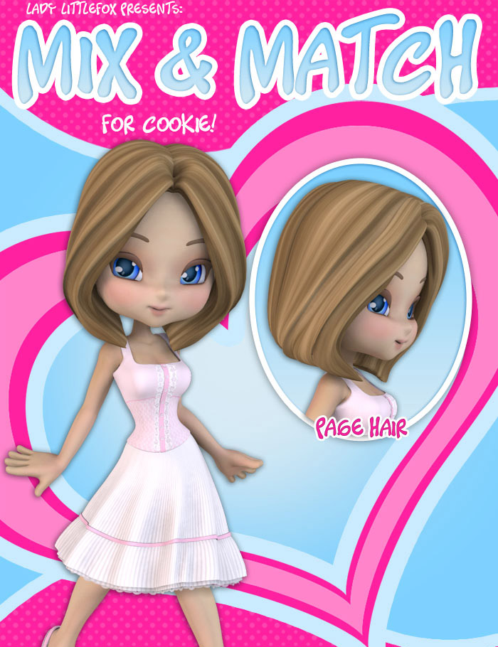 Cookie Mix and Match: Page Hair | Daz 3D