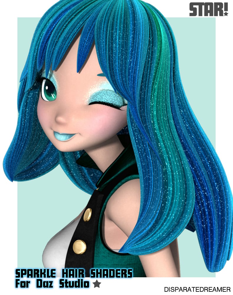 DD Sparkle Hair for Daz Studio | Daz 3D