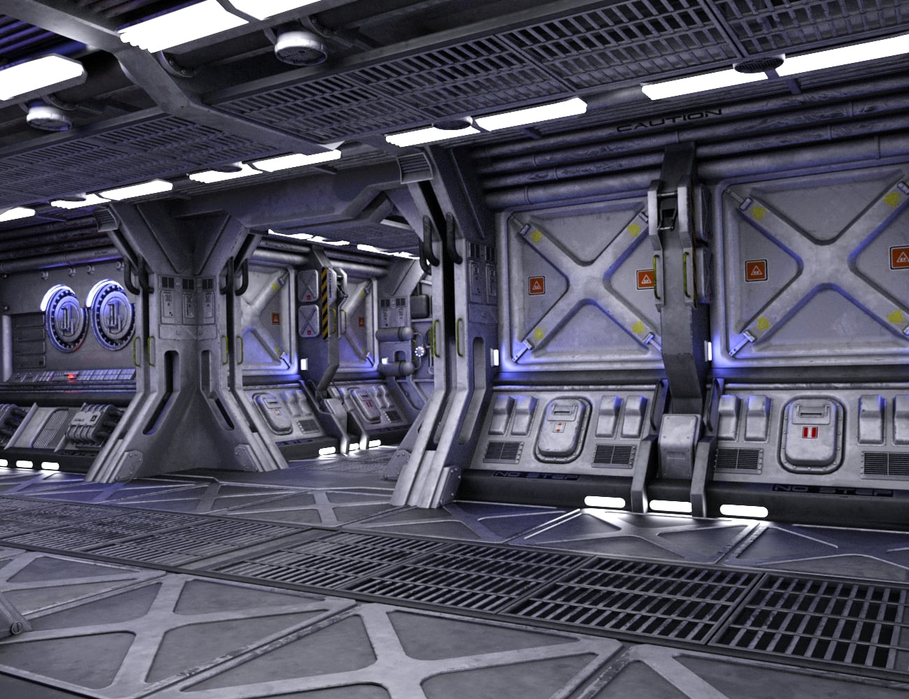 Damaged Corridor Construction Kit | Daz 3D