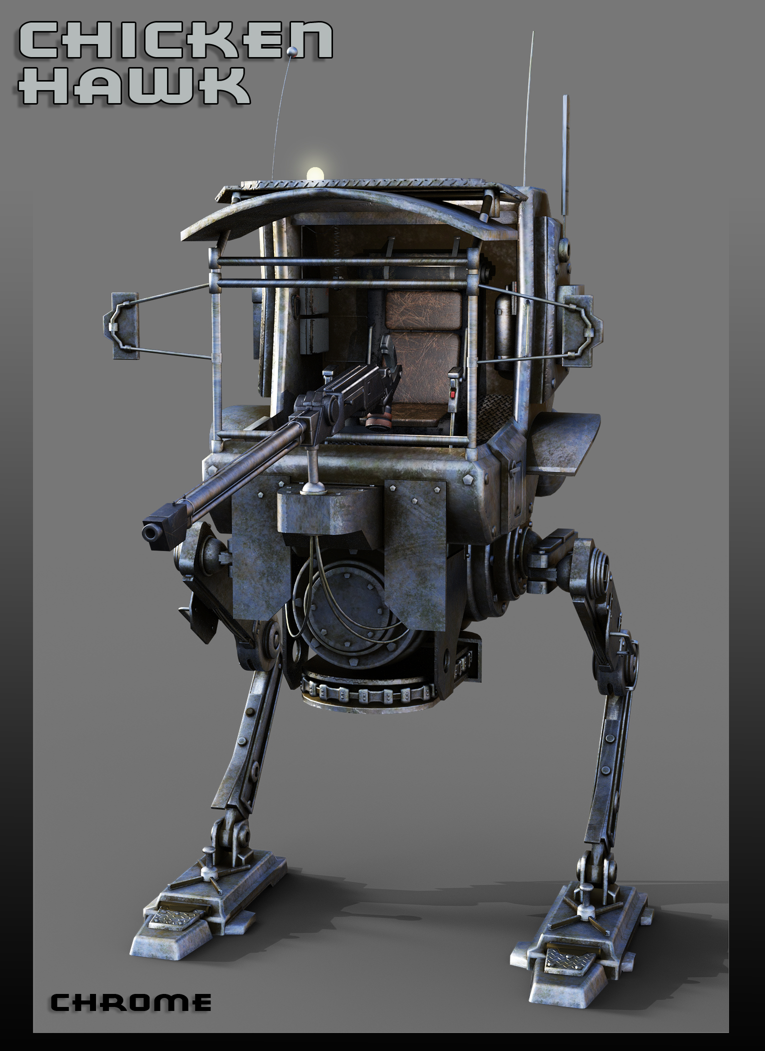 Chicken Hawk Mech Walker | Daz 3D