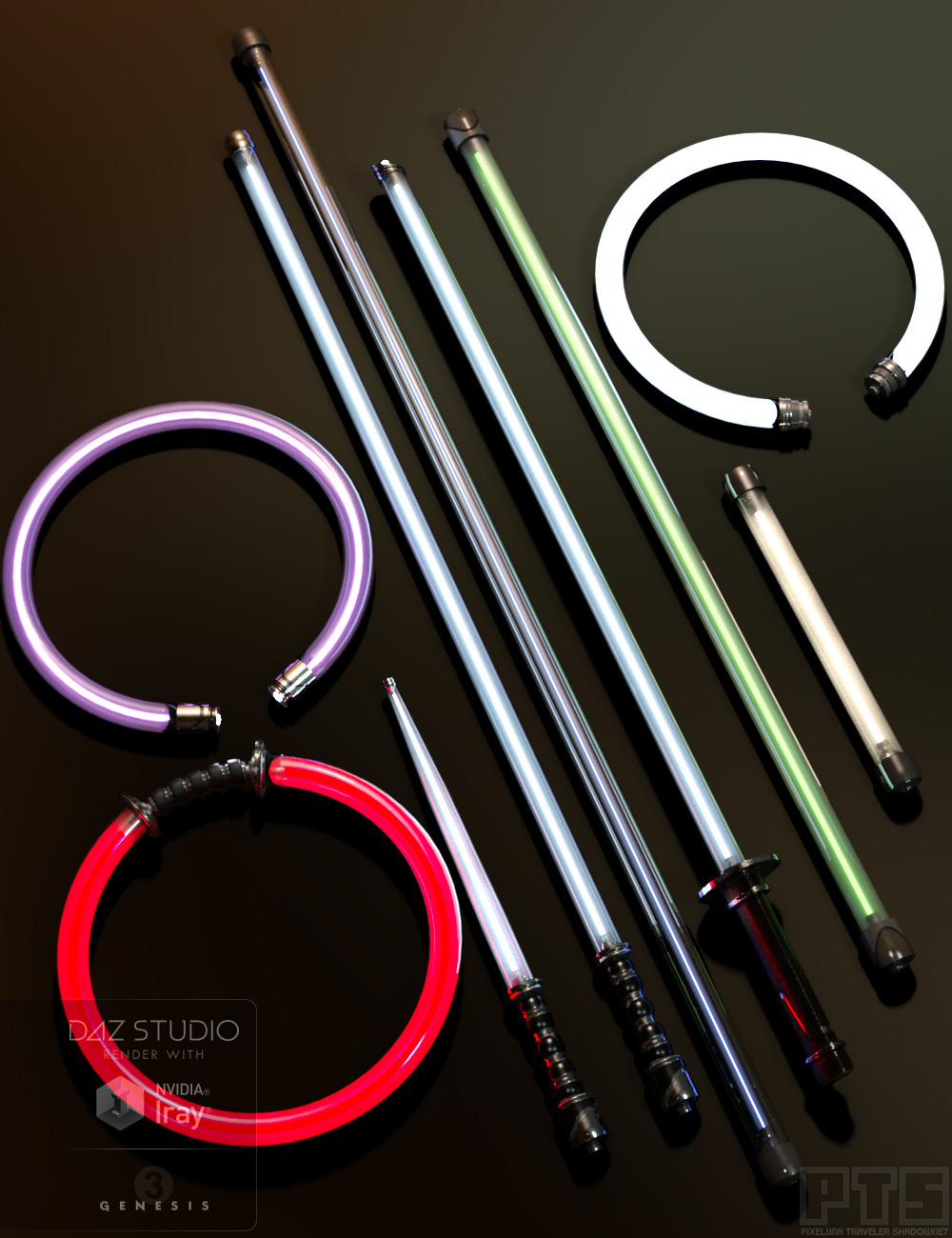 Neon Synx Props and Poses for Genesis 3 Female(s) | Daz 3D