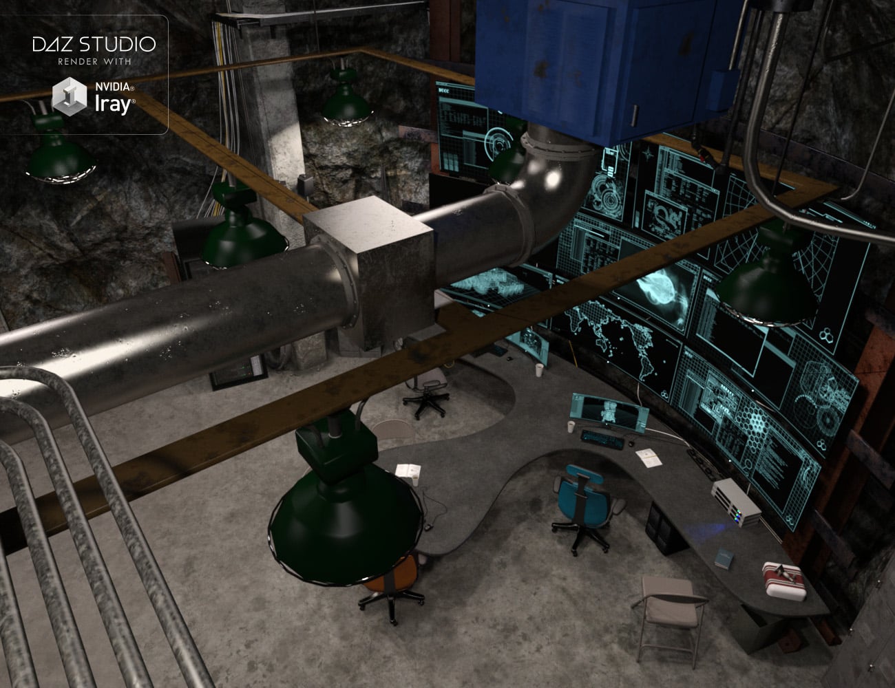 Deep Underground Command Center | Daz 3D