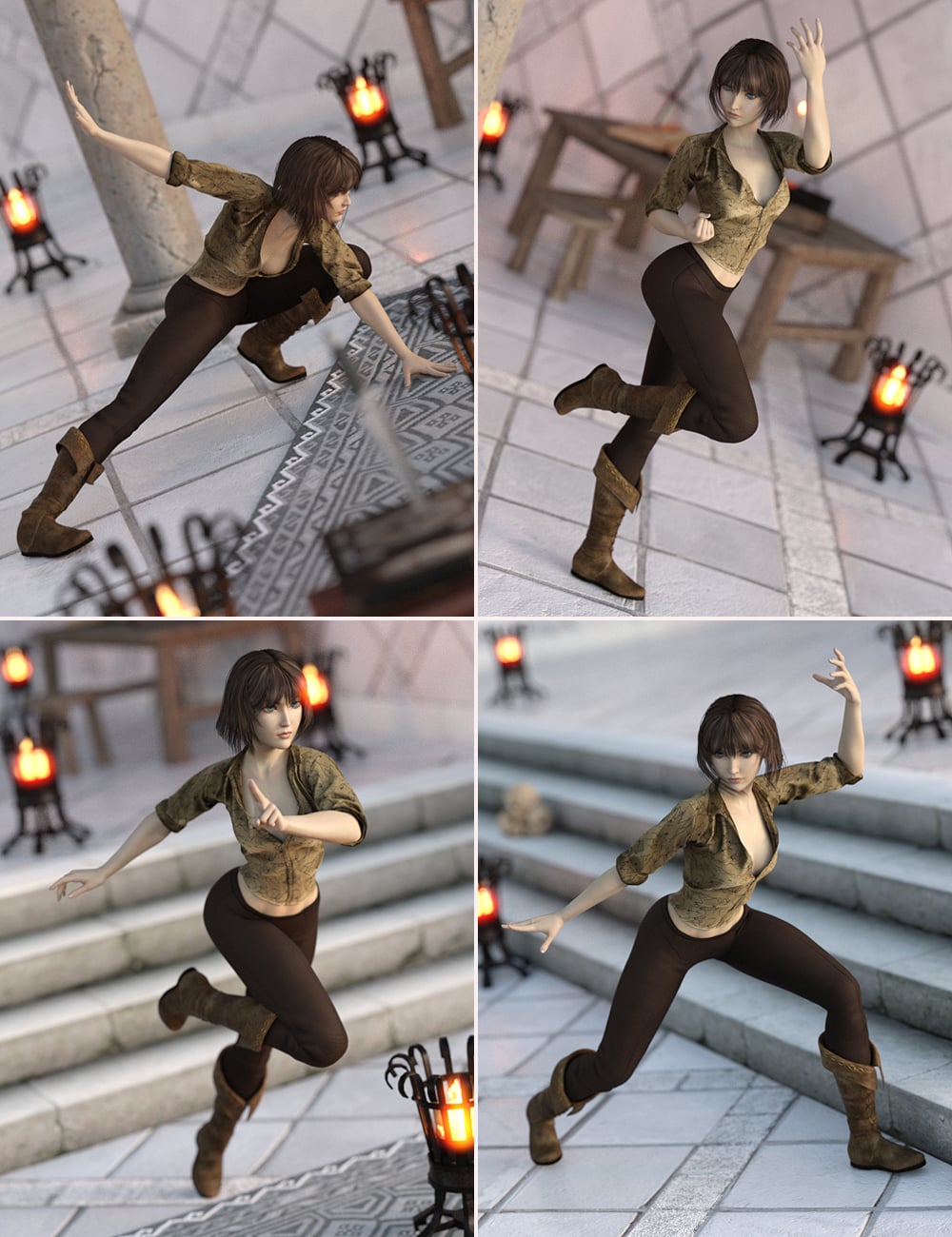 Magical Girl Poses for Aiko 7 | Daz 3D