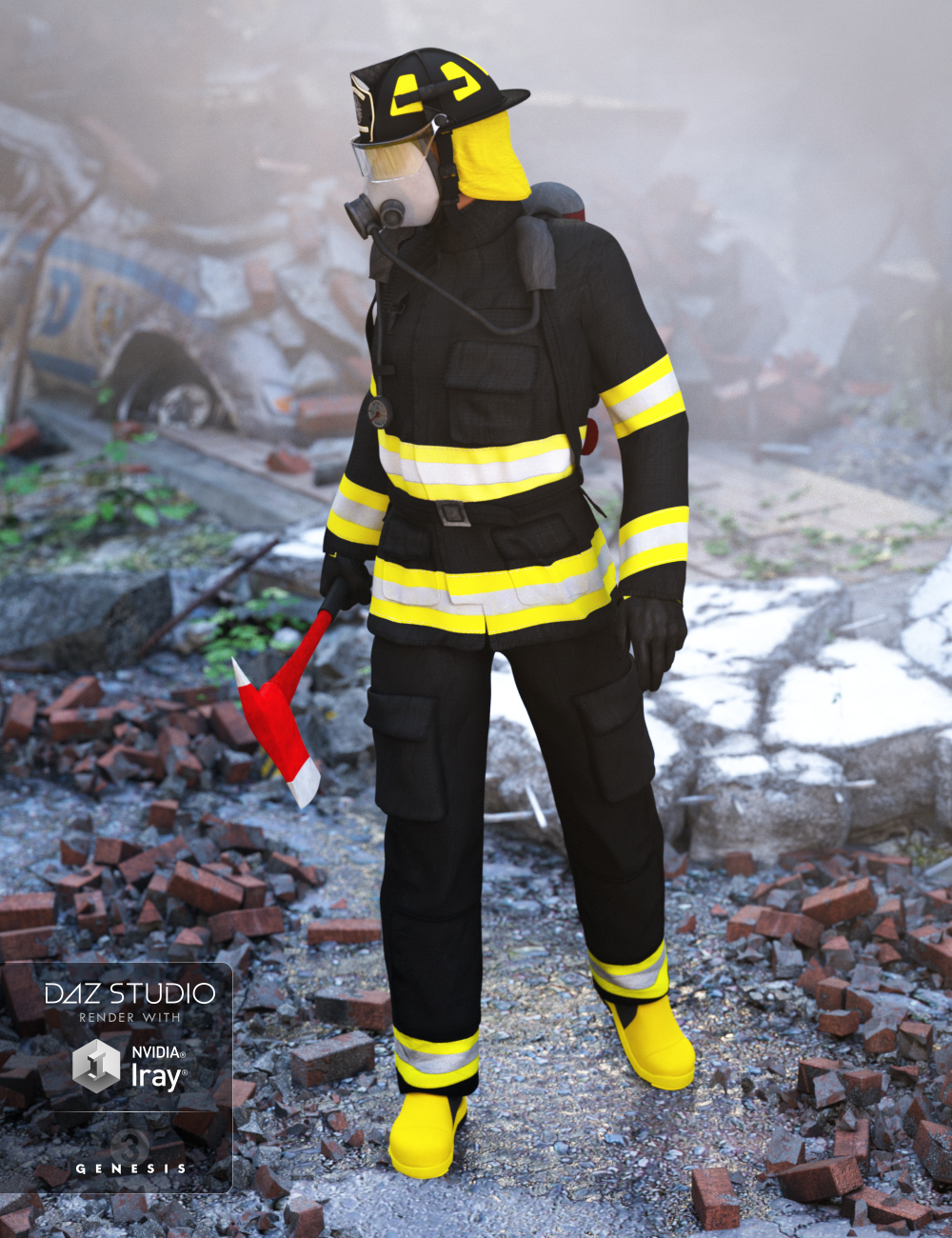 Firefighter Uniform for Genesis 3 Male(s) and Genesis 2 Male(s) | Daz 3D