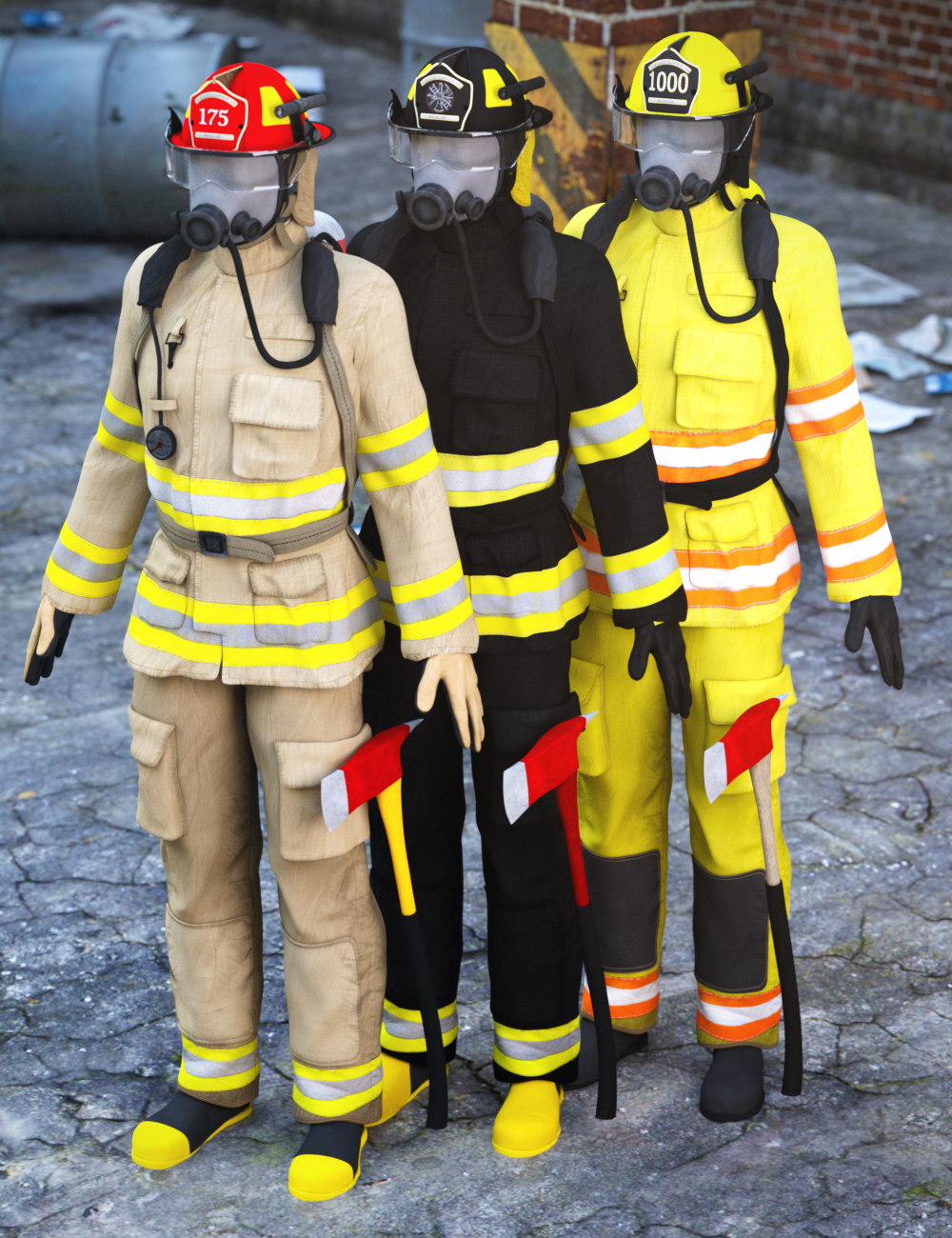 Firefighter Uniform for Genesis 3 Male(s) and Genesis 2 Male(s) | Daz 3D