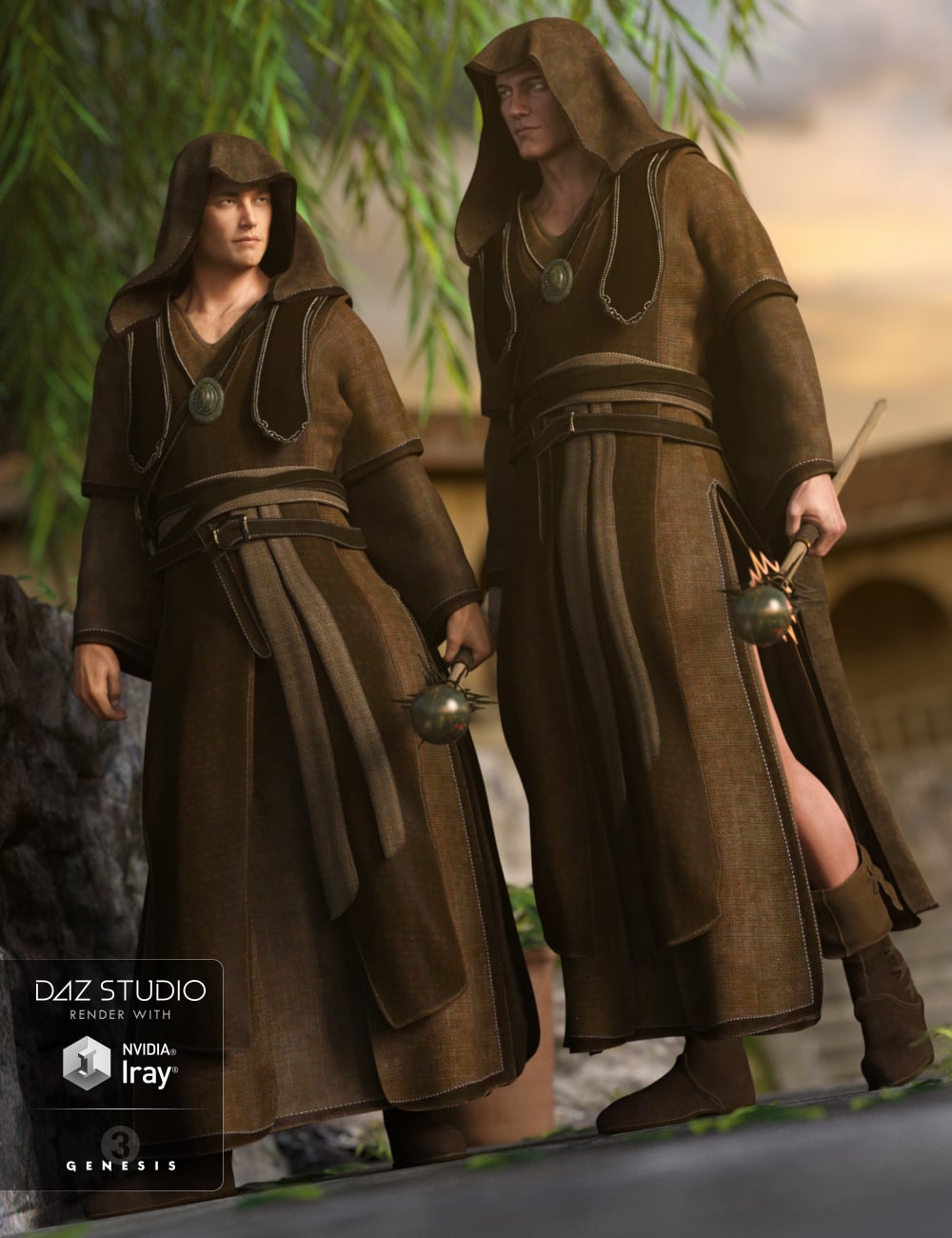 Fantasy Friar Outfit for Genesis 3 Male(s) | Daz 3D