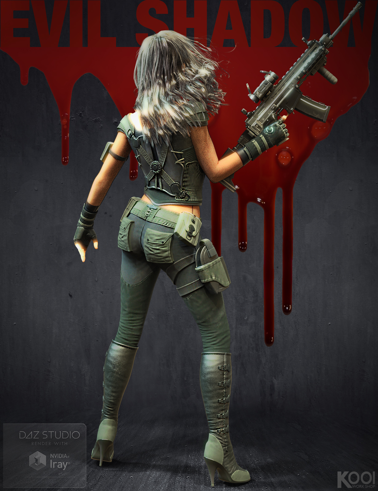 Evil Shadow Outfit for Genesis 3 Female(s) | Daz 3D