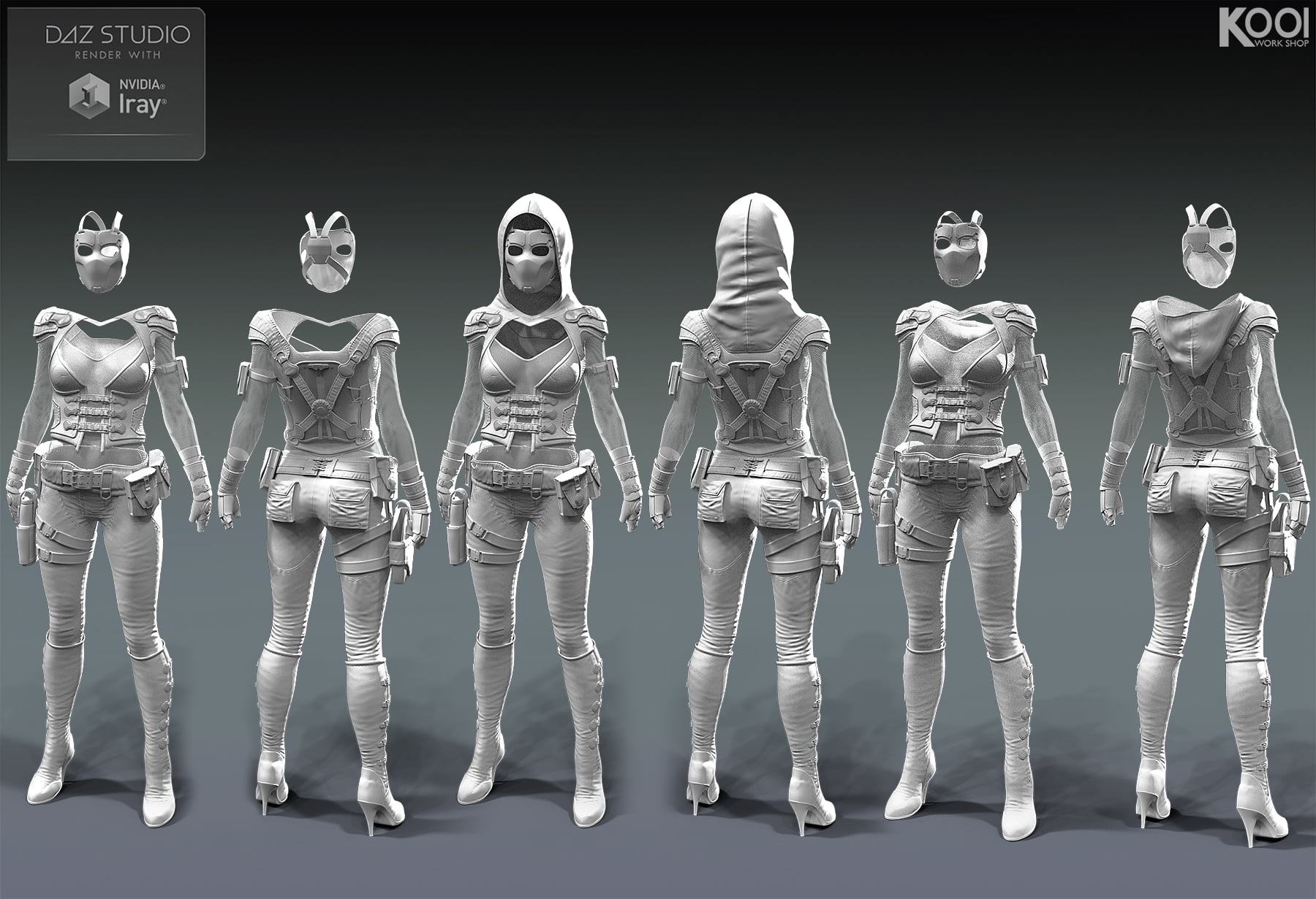 Evil Shadow Outfit for Genesis 3 Female(s) | Daz 3D