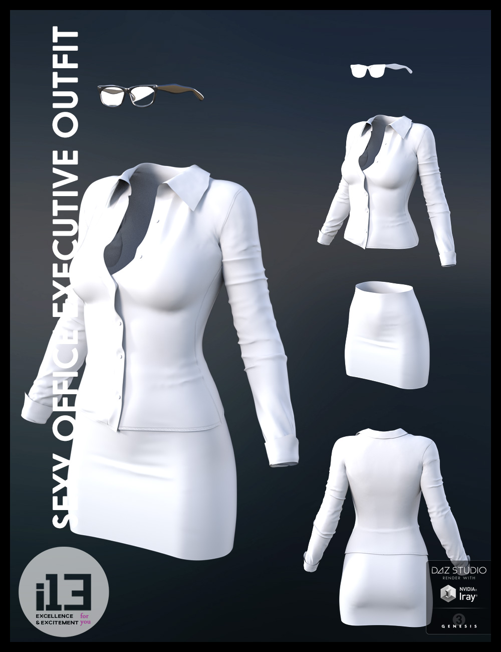 i13 Executive Environment, Outfit and Pose Bundle | Daz 3D