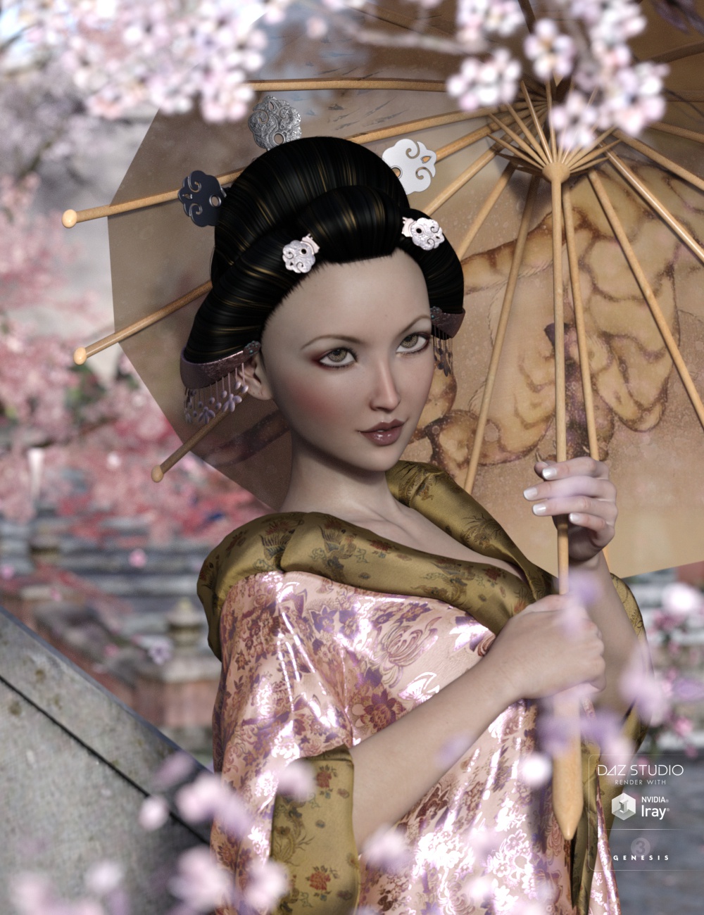 Yuriko Hair for Genesis 3 Female(s) | Daz 3D