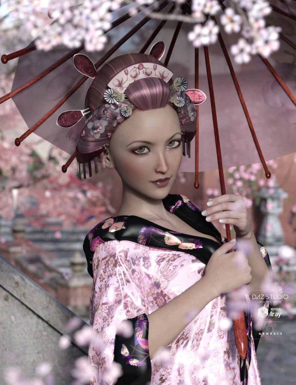 Yuriko Hair Expansion for Genesis 3 Female(s) | Daz 3D
