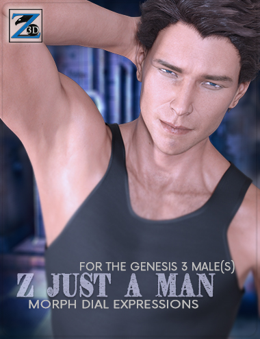 Z Just A Man - Dialable Expressions for the Genesis 3 Male(s) | Daz 3D