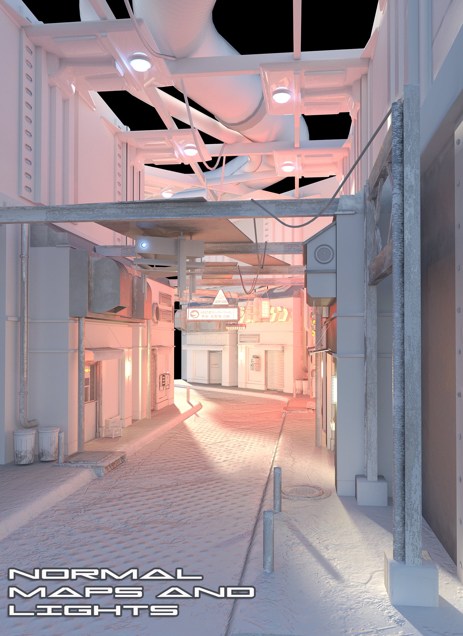 Sci-Fi Black Market Alley / Construction Set | Daz 3D