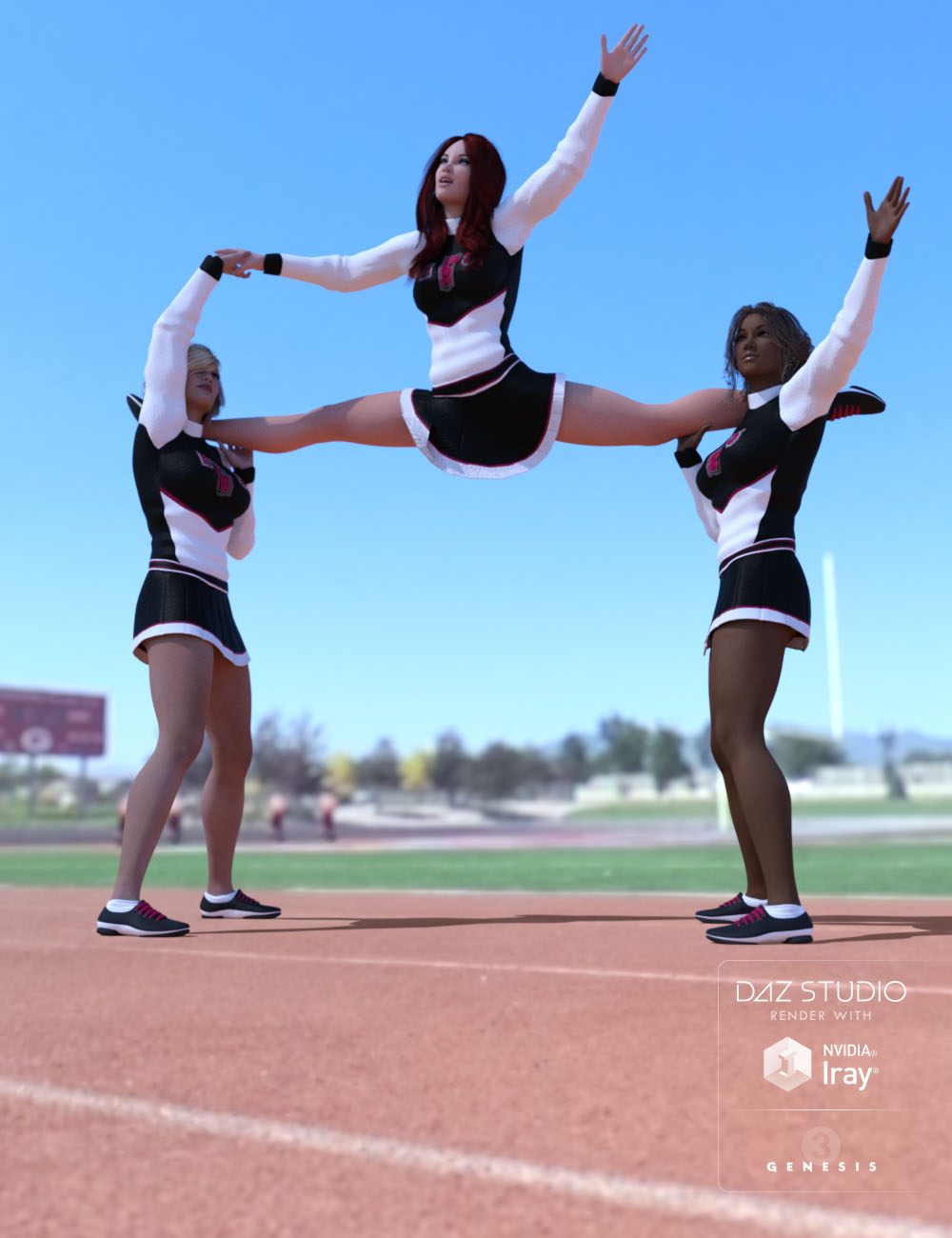 Cheer Fantasy Cheerleader Poses Bundle | Daz 3D