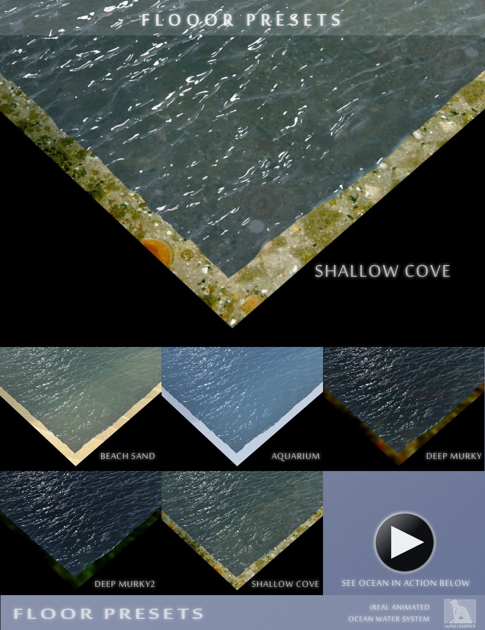 iREAL Animated Ocean Water System | Daz 3D